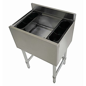 Kratos 32L-008 18x36 Underbar Ice Bin with 7 Circuit Cold Plate & Bottle Holders