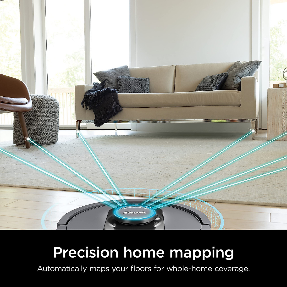 Shark AV2501S AI Robot Vacuum with HEPA Self-Empty Base, Bagless, 30-Day Capacity, LIDAR Navigation, Perfect for Pet Hair, Compatible with Alexa, Wi-Fi Connected, Black