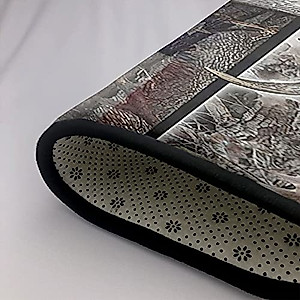 Gelingmei American Flag Wood Deer Skull Oak Camo Carpets Living Room Pad Rugs Bedroom Solid Home Modern Doormats Decorator Floor Area Rug Yoga Mat Throw Non-Slip Floor for Children Play