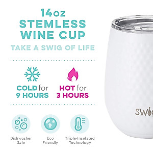Swig Life Golf AM+PM Gift Set, Includes (1) 18oz Travel Mug + (1) 14oz Stemless Wine Tumbler