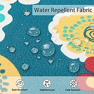 Pack of 2 Outdoor/Indoor Lumbar Pillow Case Covers 12"x20", Waterproof Rectangular Throw Pillowcase Shell Christmas Decorative Cushion Sham for Patio Garden Tent Couch - Heronsbill Turquoise Green