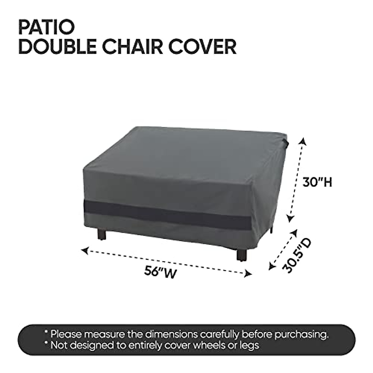 loriano Patio Furniture Covers 4 Piece, Outdoor Furniture Covers Waterproof, 600D Heavy Duty Lawn Patio Covers Set Grey-Black