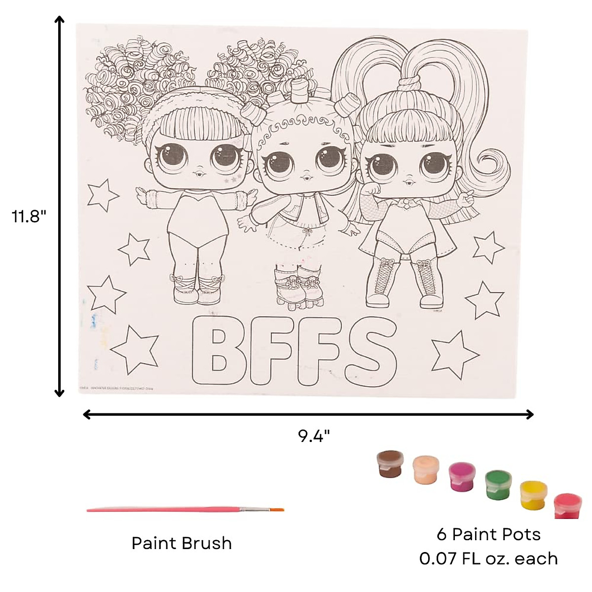 LOL Surprise Creative Coloring Canvas Painting and Activity Set for Kids, 1000+ pcs