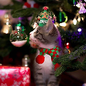 Do-Dottii Pet Christmas Hat Scarf Set Cat Santa with Scarf Dog Christmas Costume Antler with Star for Small Medium Dogs Cats Accessories Dog Costumes Holiday Party (Red)