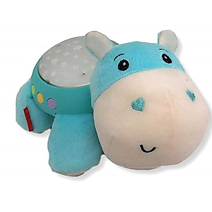 Fisher-Price Hippo Projection Soother, Blue, Plush Nursery Sound Machine with Lights, Music and Sounds