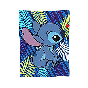 Genefy Stitch Flannel Blanket Soft Throw Luxury Warm Blanket Fits for Couch Sofa Bedroom Living Room 50''X40''