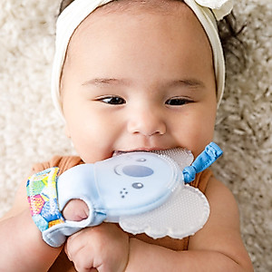 Infantino Crystal Clear Teething Mitten - Teethe & Play Wearable Soft “Mitten” with 100% Paint-Free, Dye-Free Textured Silicone. Easy-Grasp Natural Rubber Teether for Baby (Koala)