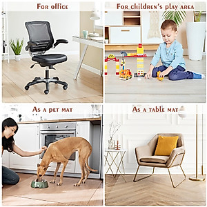 HappyTrends Office Chair Mat for Carpet-36 x48 Transparent Computer Desk Chair Mat for Carpeted Hard Wood/Tile Floor,Anti-Slip Home Office Chair Floor Mats for Work,Home and Gaming