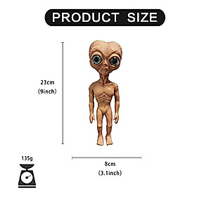 Alien Statues Decor Figure Halloween Novelty Alien Prop UFO Theme Prop for Indoor Brown