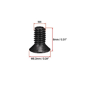 uxcell M4 x 8mm Phillips Screw Fastener Black for Laptop PC TV Fan Switch 150pcs