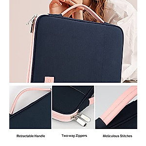 Dadanism 9-11 Inch Tablet Sleeve Bag Organizer Carrying Case for iPad Air 5/4 10.9", iPad 10th Gen 10.9 2022, iPad Pro 11 2022-2018, iPad 9/8/7th Gen 10.2, Galaxy Tab S9/A8/S8/S6 Lite, Indigo & Pink