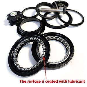 Farbetter 1-1/8" Heavy Duty Headset Top Cap Bearings, 34mm/ 44mm Diameter Threadless Stem Tapered Sealed BMX Bearing Nuts (34mm)