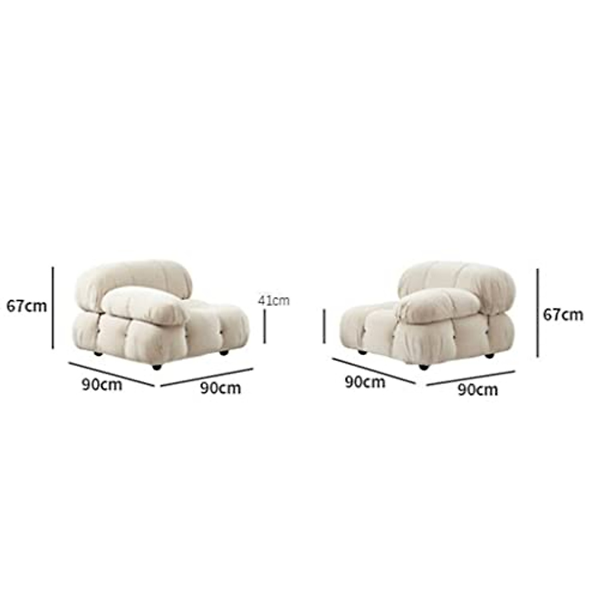sgzyl Tofu Block Sofa Furniture Lambswool Simple Cream Style Fabric Modular Sofa Sofa