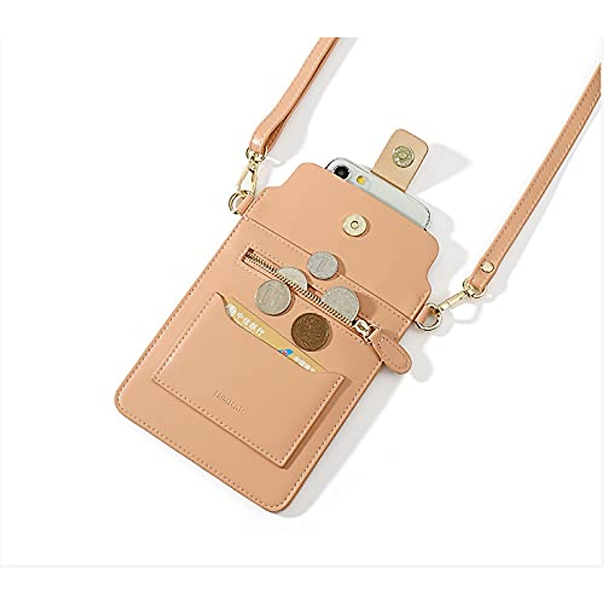 Taomicmic Touch Screen Cell Phone Purse for Women, Girls, Travel Mobile Phone Crossbody Shoulder Bag, PU Leather (Black)