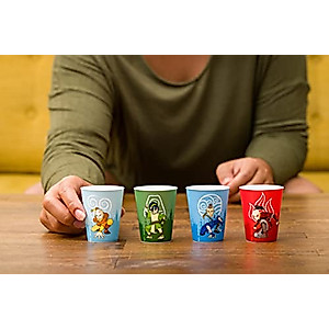 Silver Buffalo Avatar Character Symbol Poses 4pc Plastic Mini Cup Set, 1.5 Ounces