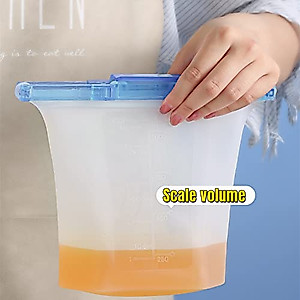 Reusable Silicone Bags, Reusable Sandwich Bags, Stand Up Leakproof Silicone Bags,Microwave, Dishwasher Safe-3Pack