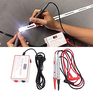 LED Light and TV Backlight Tester, 0-300V Adaptive Voltage LED Strip Lamp Beads Light Source Testing Tool with Gold Plated Pin & Power Cable fits for All LED Light Repairs (Orange)