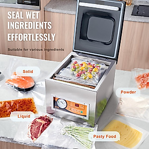 VEVOR Chamber Vacuum Sealer, 260W Sealing Power, Vacuum Packing Machine for Wet Foods, Meats, Marinades and More, Compact Size with 10.2" Sealing Length, Applied in Home Kitchen