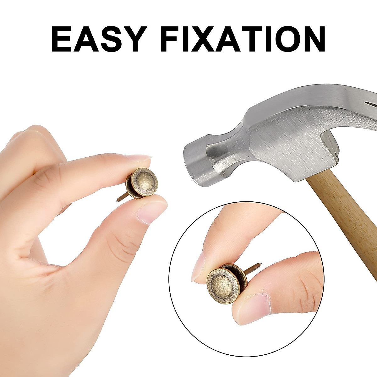 Hotop 25 Pieces Double Headed Picture Hangers Nails Small Head Hanging Nails Picture Photo Hanging Hook Pins Decorative Nail Hook Hangers for Home Office School (Bronze) as shown MY-Hotop-11068