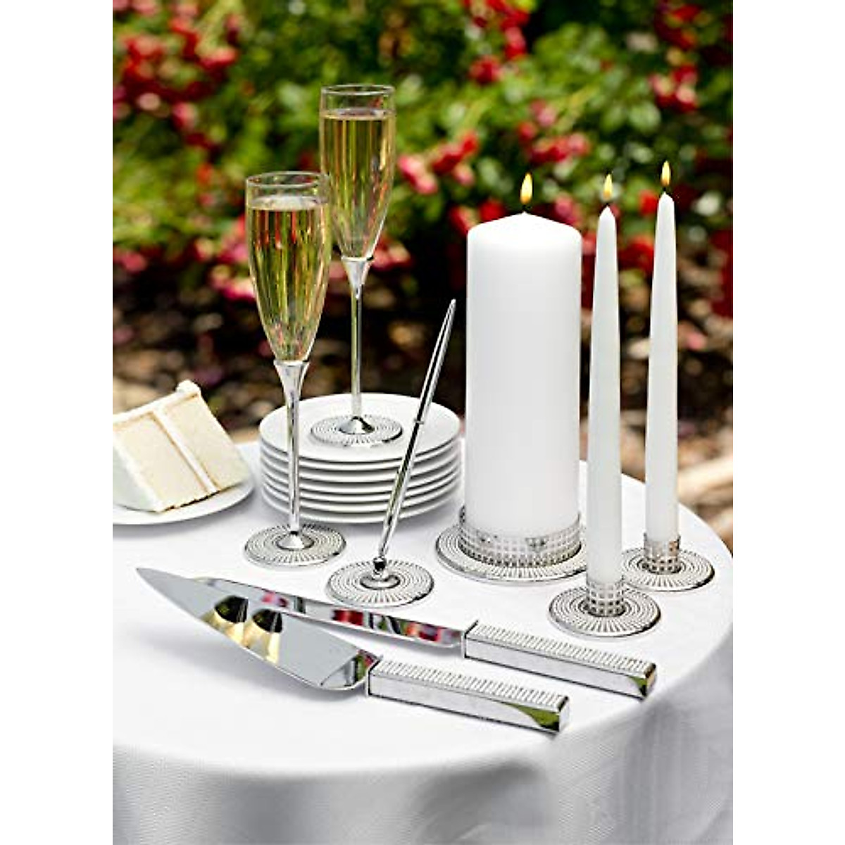 Hortense B. Hewitt Vintage Pearl Wedding Accessories Unity Candle Holders, Set of 3