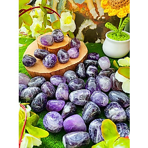 DUQGUHO Amethyst Healing Crystals Stones Set Natural Bulk Crystals Tumbled Polished Irregular Crystal Stones Bulk Rocks 0.45 lbs
