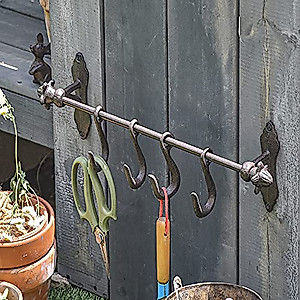 Sungmor Cast Iron Wall Hook, Heavy Duty Metal Coat Rack Wall Mount, Farmhouse Villa Garden Kitchen Balcony Hallway Decorative Hooks for Clothes, Keys, Hand Tools, Mugs, Bags, Umbrella, Sundries