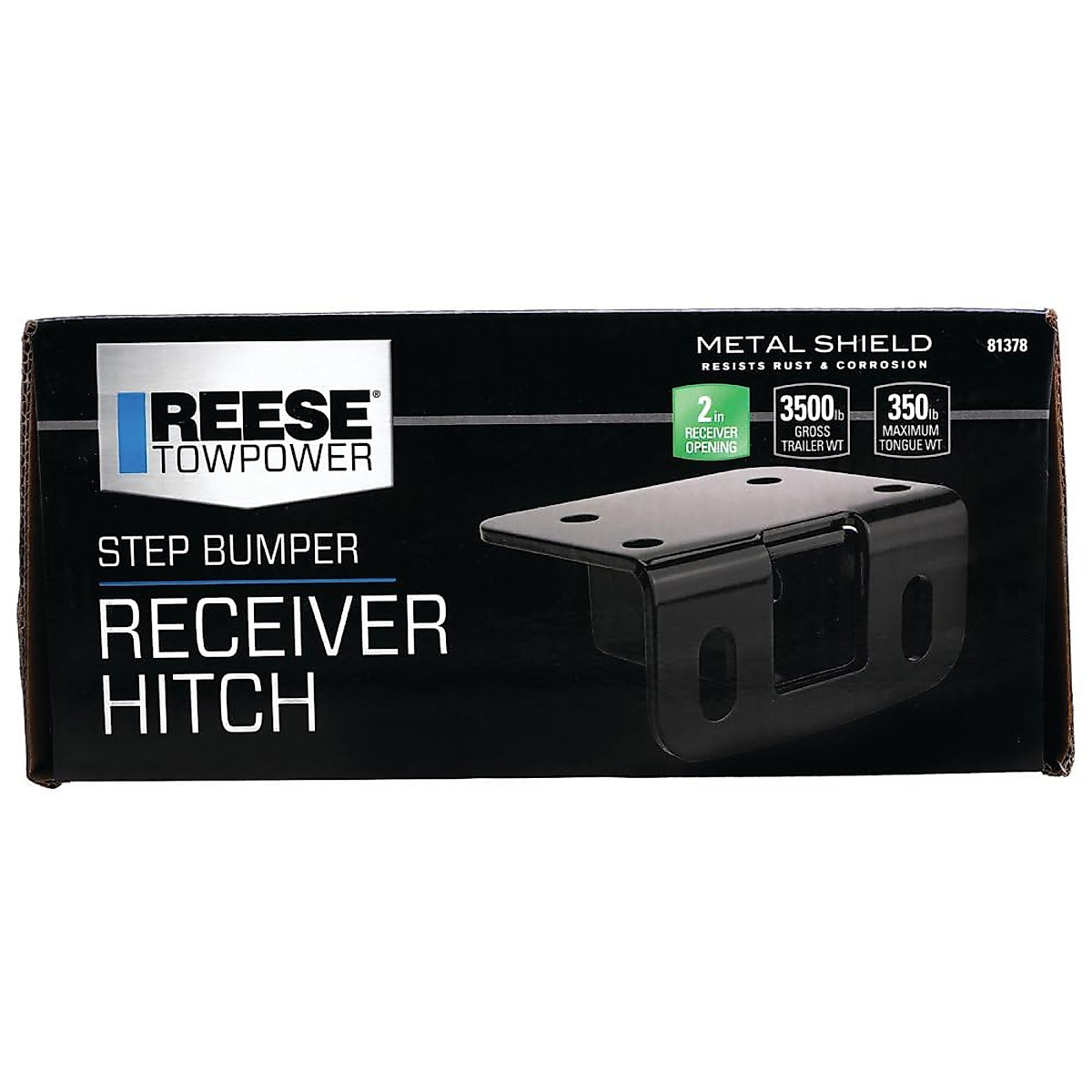 Reese Towpower 81378 Class II Step Bumper Receiver Hitch, Black