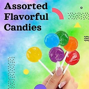 LIEBERS Assorted Candy Lollipops, Bulk Lolly Pops Individually Wrapped, Loli Suckers Party Pack (Lollipops)