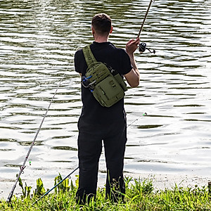 CamGo Small Tactical Chest Sling Bag One Strap Crossbody Daypack Shoulder Backpack for Sport Daily