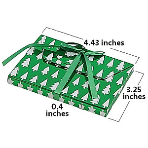 Iconikal Christmas Holiday Foil Embossed Gift Card Holder Boxes with Ribbon, Set of 9