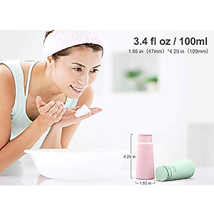 Valourgo Travel Bottles for Toiletries Tsa Approved Travel Size Containers BPA Free Leak Proof Travel Tubes Refillable Liquid Travel Accessories for Cosmetic Shampoo and Lotion Soap for travel, outdoor, GYM and household, Pink, White, Blue, Green