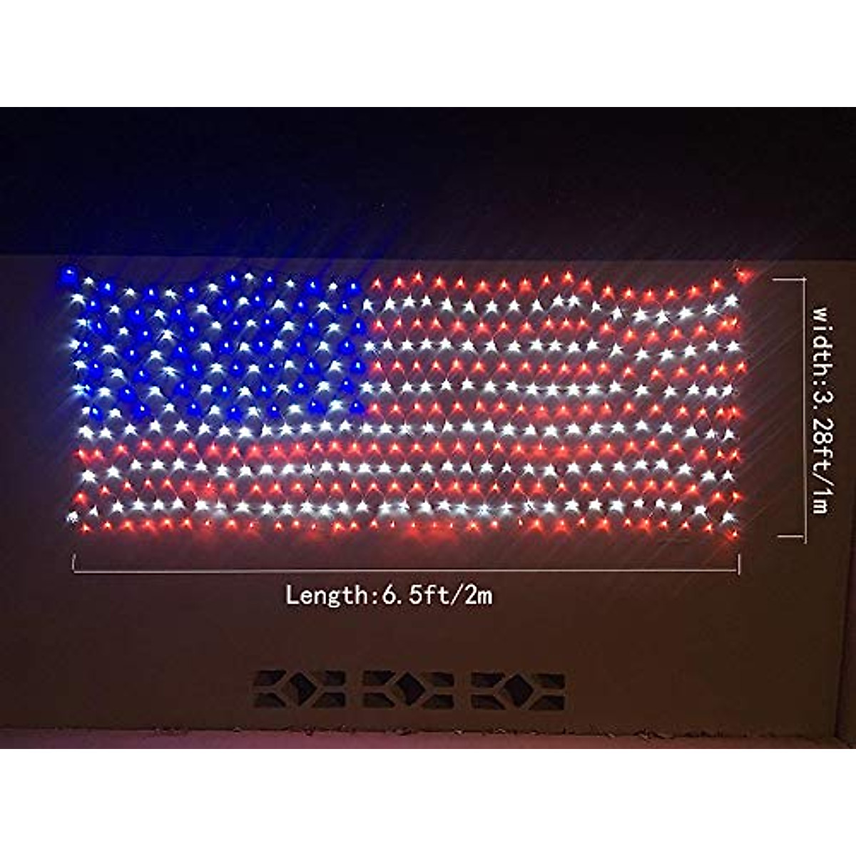 YULIANG LED American Flag Lights,6.5ft*3.2ft Waterproof American Flag Lights Outdoor for 4th of July Decorations,Independence Day,Memorial Day, Festival, Garden,Outdoor Christmas Decoration