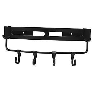 Levemolo 1 Set Bathroom Storage Rack Storage Shelves Kitchen Storage Shelf Floating Corner Shelf Shower Hanging Corner Storage Board Decorative Wall Rack Black Stainless Steel