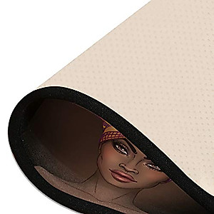 African American Woman Runner Rug Floor Mat Non-Skid Kitchen Rug Soft Area Rug for Bathroom Entryway Hallway Dining Living Room