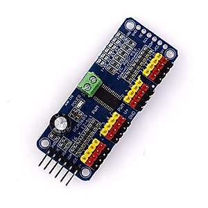 Davitu Electricity Generation - 1 PCS 16-channel PWM Steering Gear Drive Board, Controller, Robot IIC, Suitable for MG90S SG90 MG995, etc.