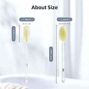 Fymblin Back Scrubber Long Handle for Shower,Back Brush Anti Slip with Stiff and Soft Bristles,Body Exfoliator for Bath or Dry Brush