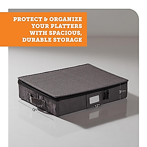 storageLAB China Storage Containers, Containers for Organizing, Hard Shell Case, Felt Plate Dividers, Moving Supplies, Storage Box, Wine, Dishes, Glasses Storage, Charger Plates Storage Containers