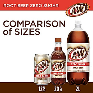 A&W Zero Sugar Root Beer Soda, 12 fl oz cans (Pack of 12)