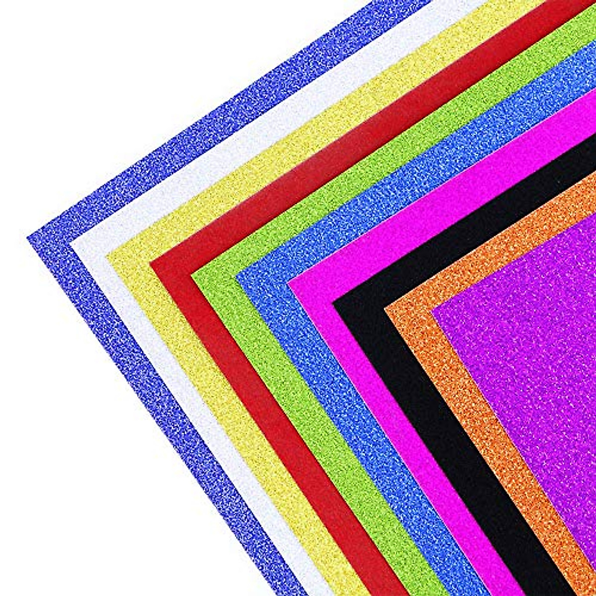 UPlama 40PCS Ultra Glitter Cardstock Heavy Paper 250gsm A4 Size Creative Handmade Decorative Card For DIY Gift Box Wrapping Birthday Party Decor Scrapbook,10 Colors 250gms