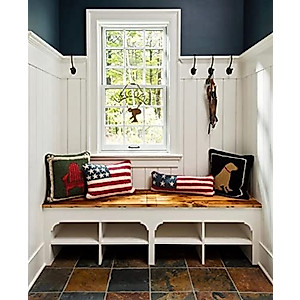 Chandler 4 Corners Artist-Designed Stars and Stripes Hand-Hooked Wool Decorative Throw Pillow (8” x 24”) 4th of July Pillow for Couches & Beds - Easy Care, Low Maintenance - Veteran, Patriotic Pillow