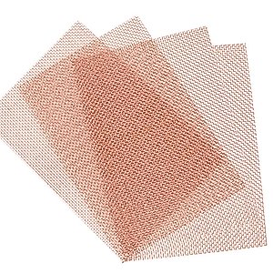 4 Pack 30 Mesh 99.9% Pure Copper Screen Woven Mesh Screen, Copper Mesh Cloth Fine Mesh, 5.9x19.68 Inch