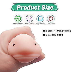Blobfish Toy, Pull, Stretch and Squeeze Stress, Cute Fish Toy for Anxiety Relief, Funny Cute Sensory Toys for Autism, Birthday, Christmas, Office, Stocking Stuffer Gift