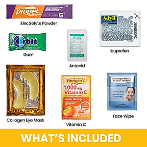 Real Vitamins The Rally Bag - 1 Pre-Filled Hangover Kit for Bachelorette Party Favors, 21st Birthdays, Weddings, Corporate Events | 7 Piece Hangover Supplies & Bag (1 Kit)