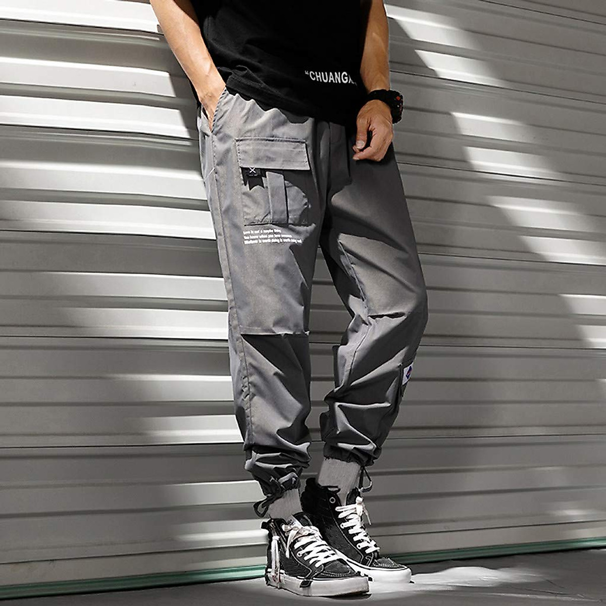 Mens Harm Pants, F_Gotal Men's Jogger Pants Hip Hop Cargo Pants Casual Workout Sweatpants Trousers with Multi Pockets