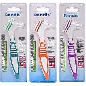 Chargenyang 3 Pack Denture Cleaning Brush Set Hard Denture Toothbrush Portable Denture Toothbrush Cleaning Brush Double Sided Denture Brush for Denture Care