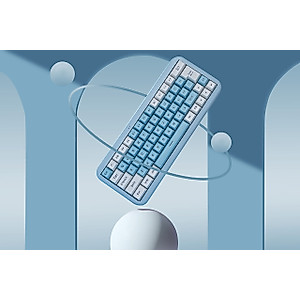 KOLMAX 60% Wireless Gaming Keyboard,Ultra-Compact 2.4G Rechargeable RGB Gaming Keyboard,with Detachable Wrist Rest Backlit Ergonomic 63 Keys Keyboard for Windows Mac PC Xbox PS4 Gamers(Bluewhite)…