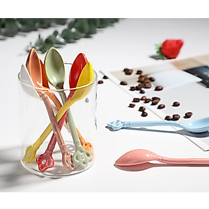 Small Coffee Spoons Ceramic Espresso Spoons set of 6 Demitasse Spoons for Coffee Dessert Tea Ice Cream