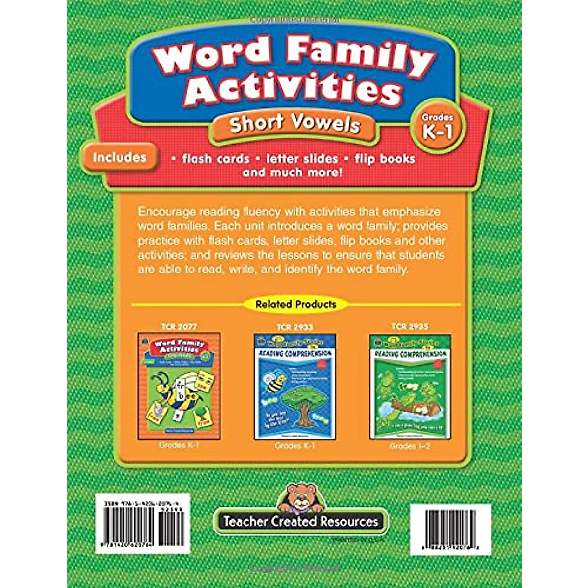 Word Family Activities: Short Vowels Grd K-1: Short Vowels Grd K-1