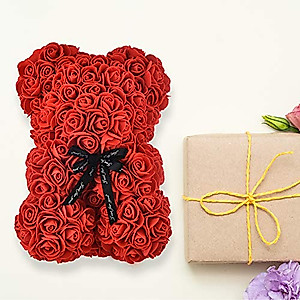 Mother's Day Rose Bear Mothers Day Rose Teddy Bear Mom Gifts Valentines Day Gifts For Her , Mother Day Unique Gifts Mom Birthday Gifts For Women Girlfriend Anniversary Christmas Valentines Gifts (Red)