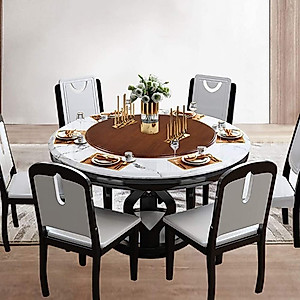 ZJIEX 27" 32" 36" Wooden Lazy Susan Turntable Dining Table Rotating Serving Tray Round Tabletop Serving Plate, Silent/Smooth, Rotate By Hand (Color : Black, Size : 60cm/24")